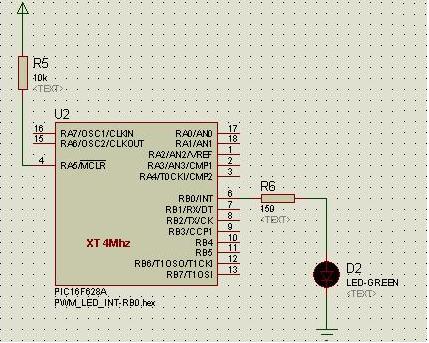 LED controlat cu impulsuri modulate in durata - 16F628 - MIKROELECTRONICA